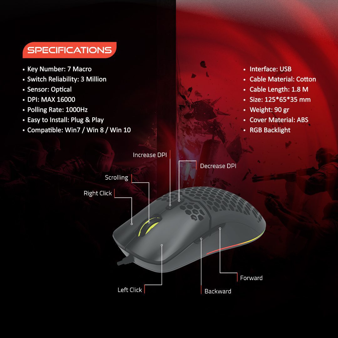 ماوس گیمینگ تسکو مدل GM 790 | تسکو TSCO