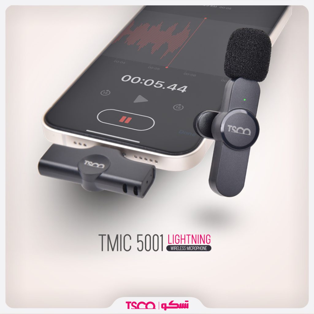 میکروفون بی‌سیم تسکو مدل TMIC 5001W Lightning port » تسکو TSCO
